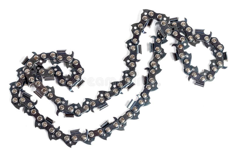 Metal Sharp Chain for Electric Saw Stock Photo - Image of white ...