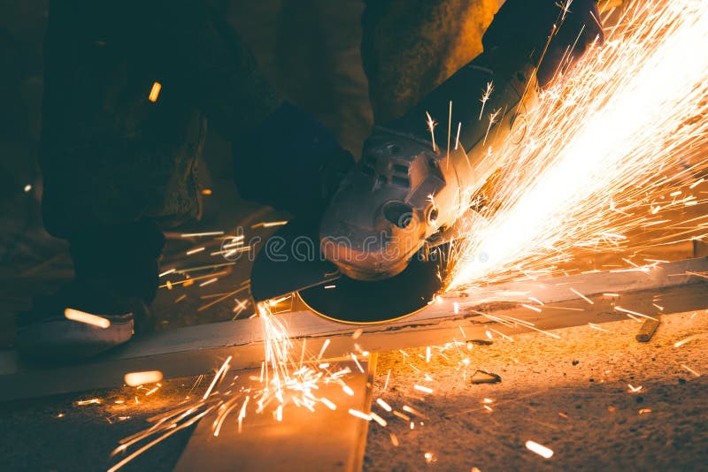Metal with sharp sparks stock photo. Image of industrial - 196173510