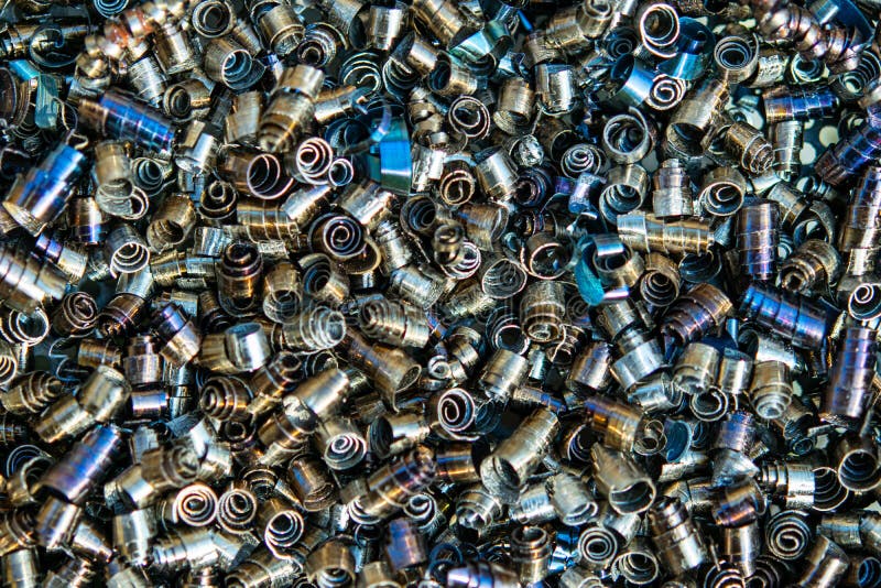 Metal Shavings of Different Shapes, Waste after Tool Steel, Cutters ...