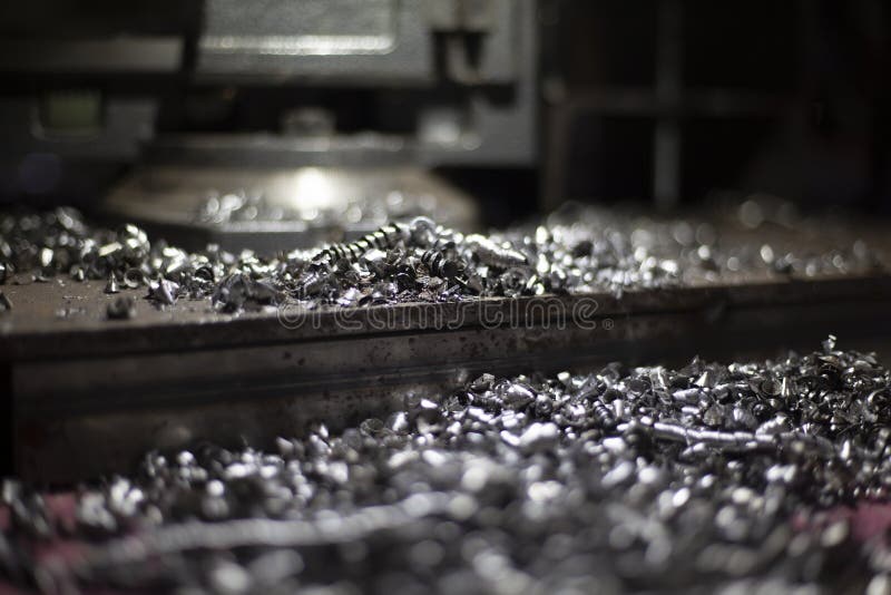 Metal Shavings on the Groin. Metal Processing in the Workshop. Waste ...