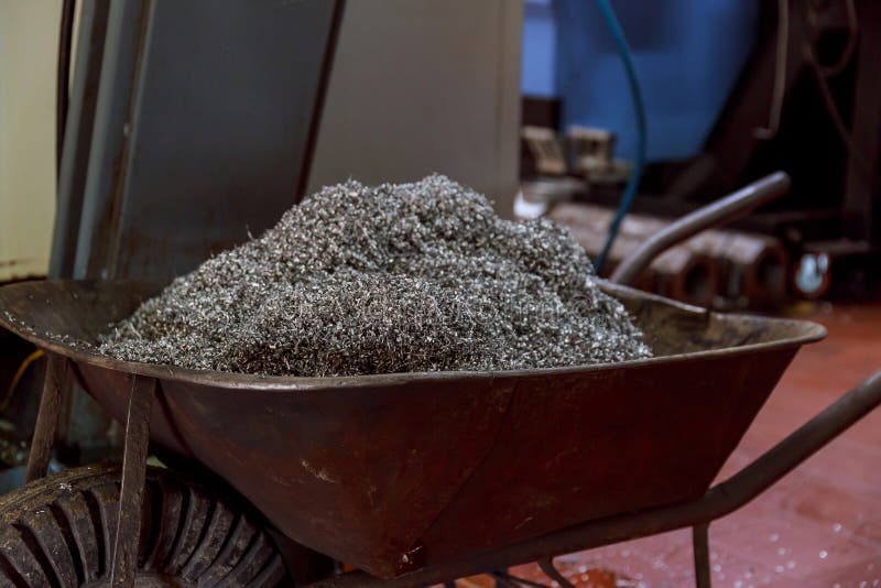 Metal Shavings. Metal Processing on CNC Machines in Production. Wastes ...