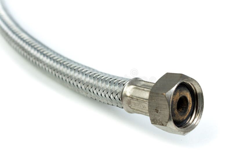 Metal Sheath Water Hose, Isolated on White Background Stock Photo ...
