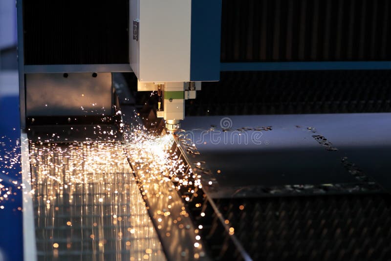 Metal Sheet Cutting Process Stock Image - Image of metalworking ...