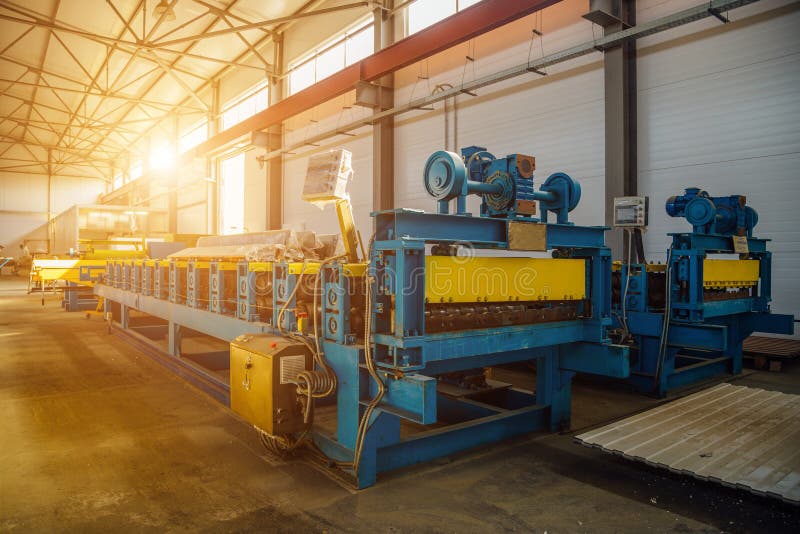 Metal Sheet Profiling Factory. New Modern Roll Forming Machine Stock ...