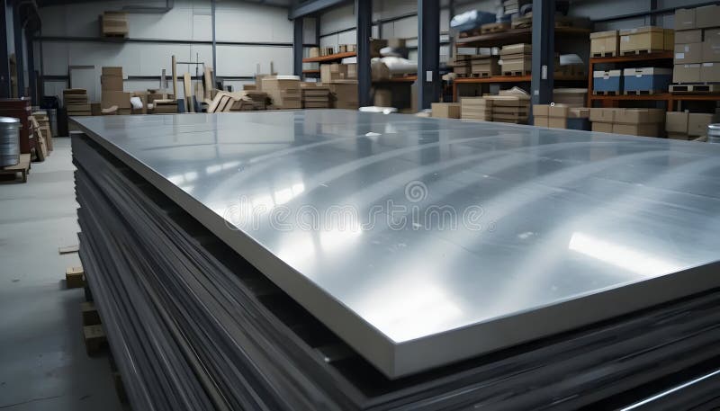 Metal Sheet Stack in Warehouse Stock Illustration - Illustration of ...