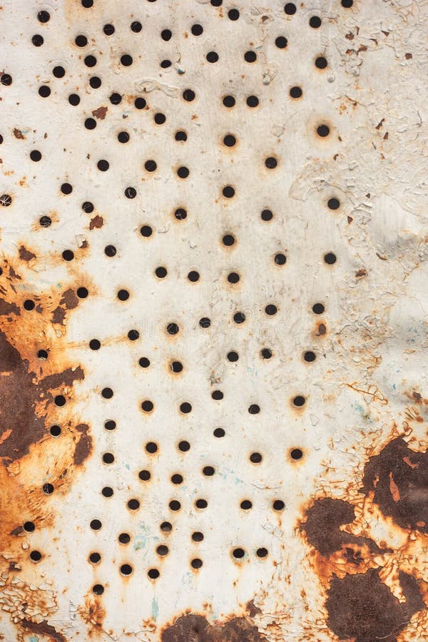 Metal Sheet Texture with Holes and Rust Stock Image - Image of ...