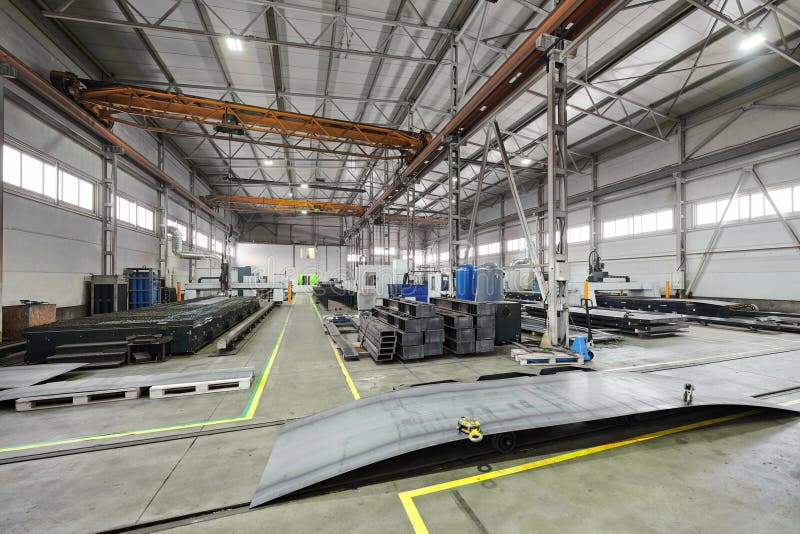 Metal Sheets Processing Workshop at Production Plant Stock Image ...
