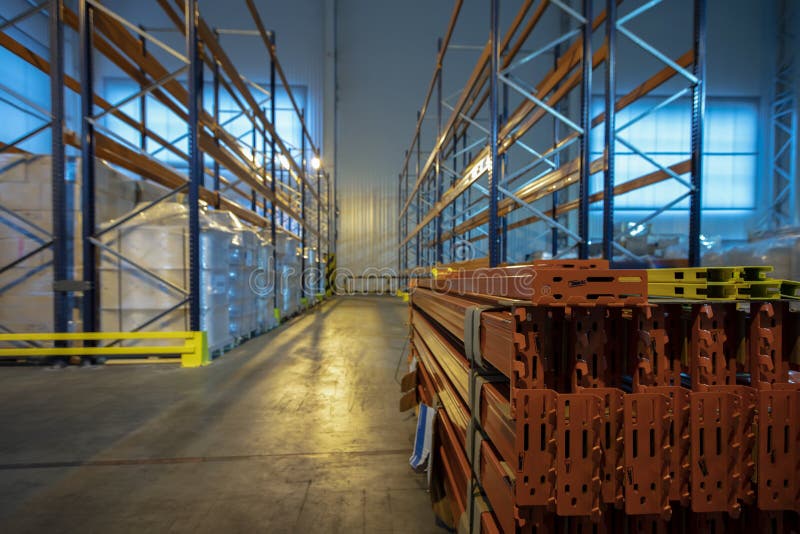 Metal shelves stock photo. Image of manufacturing, rack - 209458498