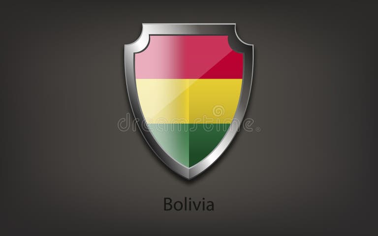 Metal Shield with Flag of Bolivia. Vector Stock Illustration ...