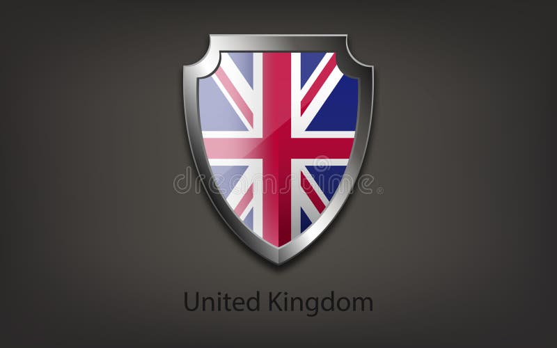 Metal Shield with the Flag of Great Britain. Vector Stock Illustration ...