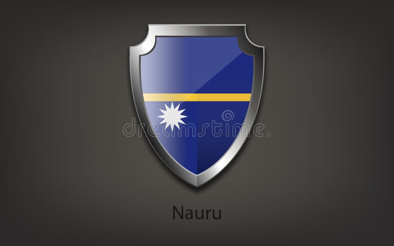 Metal Shield with Flag of Nauru. Vector Stock Illustration ...