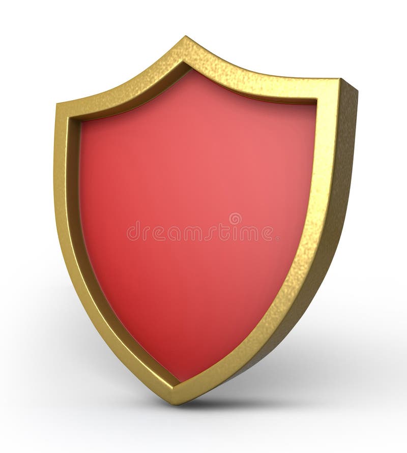 Metal Shield, Golden Shield,3d Shield Made of Gold Side View, Stock ...