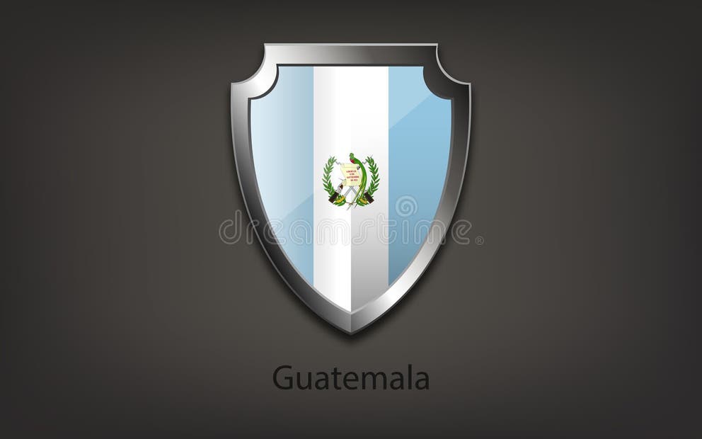 Metal Shield with GUATEMALA Flag. Vector Stock Illustration ...