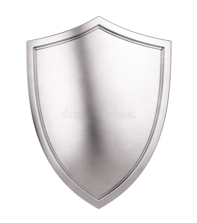 Metal Shield Icon Isolated on White Background Stock Illustration ...