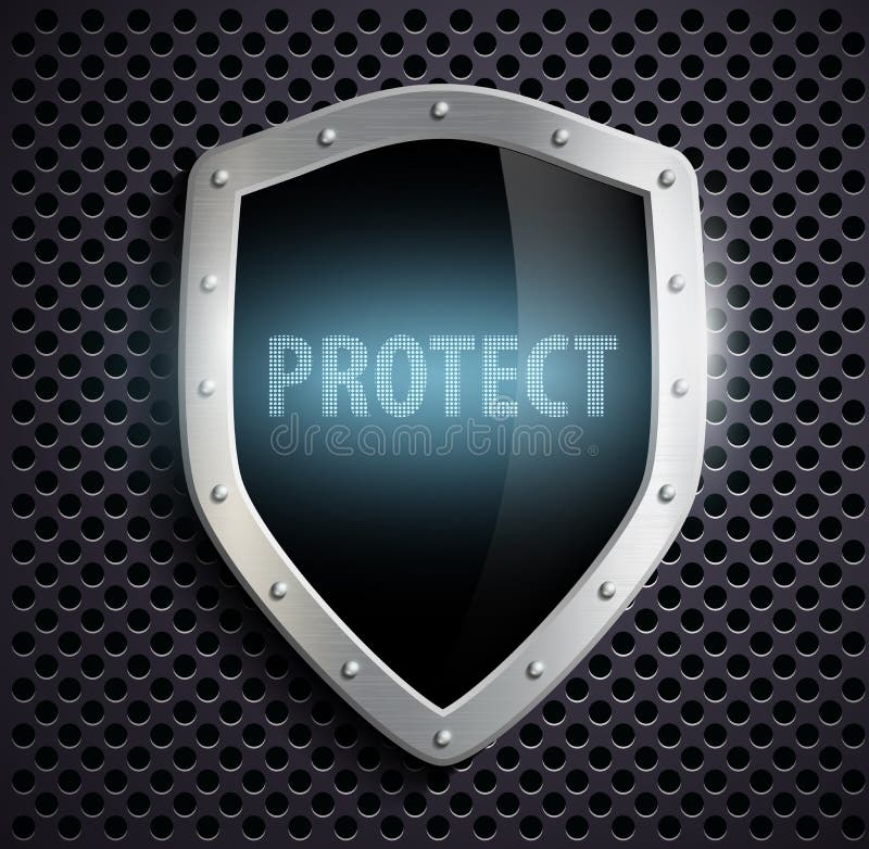 Metal shield stock vector. Illustration of antivirus - 50848582