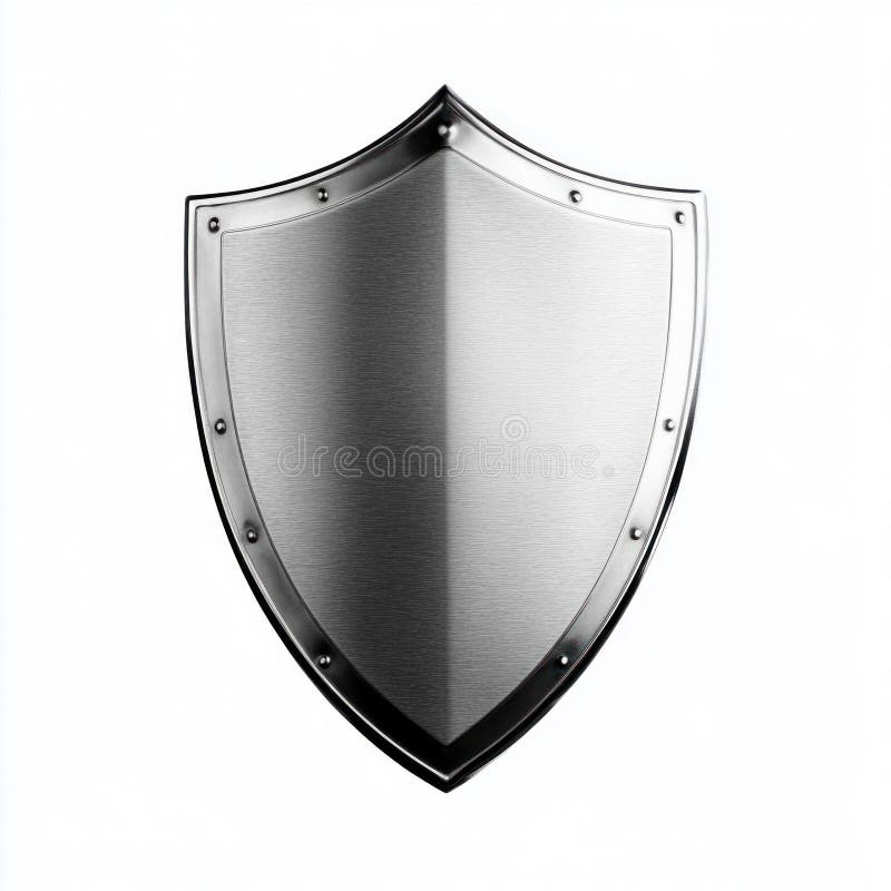 Metal Shield Isolated on White Background. Generative Ai Stock ...