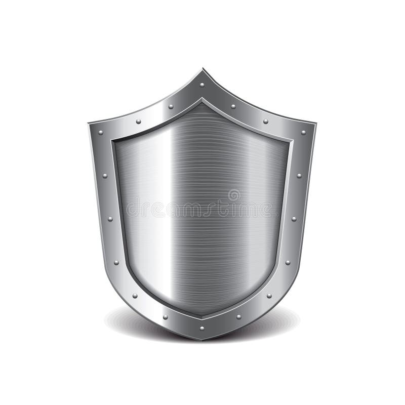 Metal Shield Isolated on White Vector Stock Vector - Illustration of ...