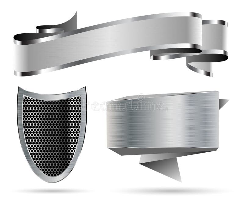 Metal Shield, Ribbon, Banner Stock Vector - Illustration of concept ...