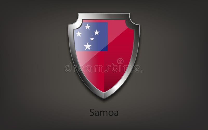 Metal Shield with Samoa Flag. Vector Stock Illustration - Illustration ...