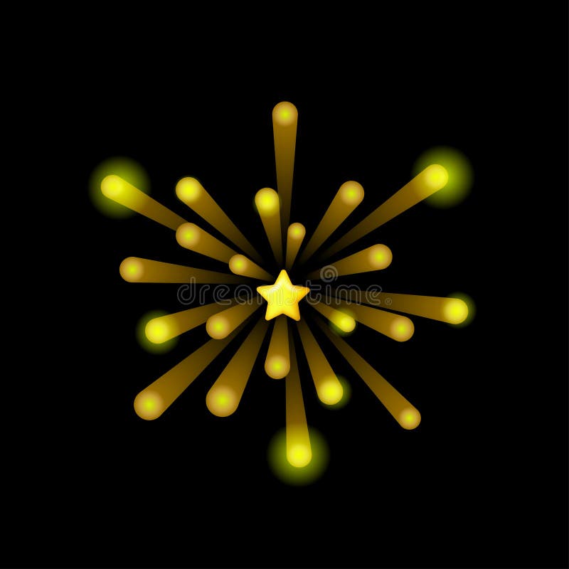 Shining Rays on Dark Background. Holiday Firework Effect Stock ...