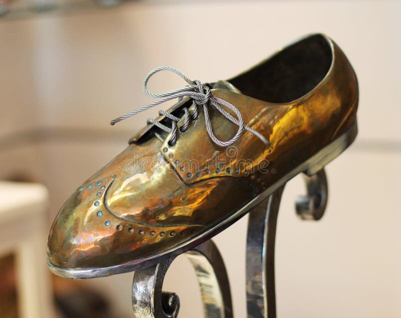 Metal shoes stock image. Image of shine, lace, shoes - 42223025