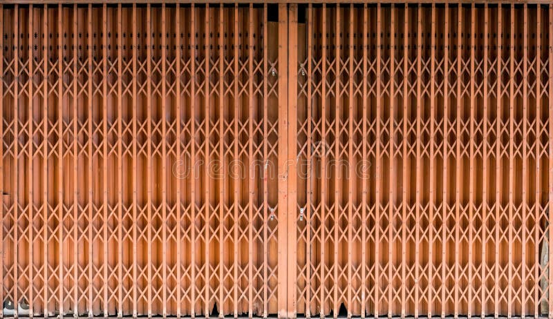 Metal shutter gate stock photo. Image of chain, shop - 83209228