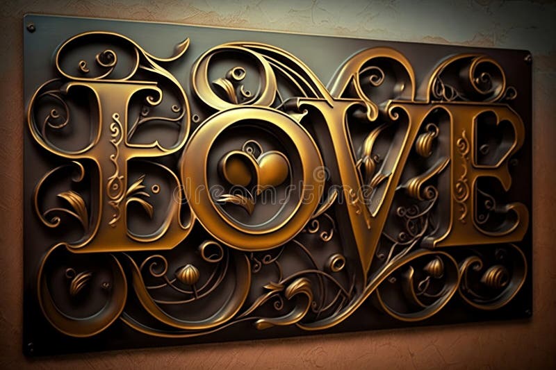 Metal Sign with the Word "Love Stock Illustration - Illustration of ...