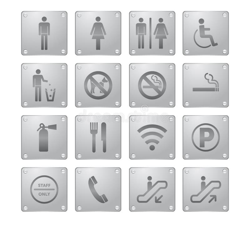 Metal Signage stock vector. Illustration of smoke, restroom - 27218657