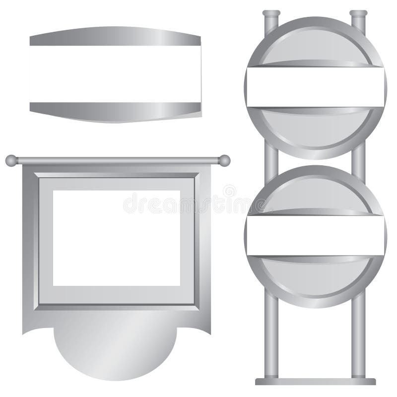 Metal Signage, Blank Display Stock Illustration - Illustration of ...