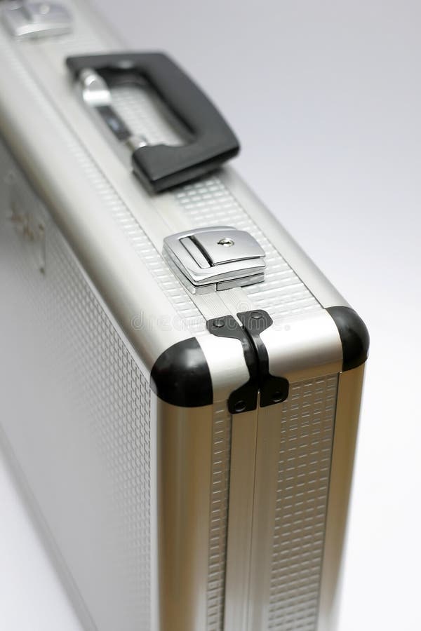 Metal Silver Briefcase stock image. Image of close, pack - 65669