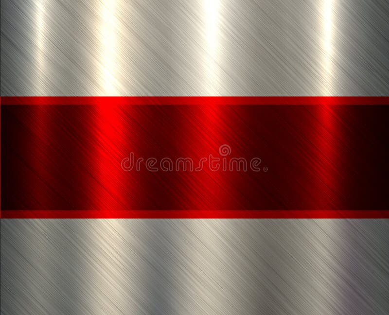 Metal Silver Red Background with Steel Texture Stock Vector ...