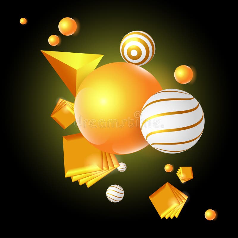 Simple Solid Geometries. Volumetric Objects Composition Stock Vector ...