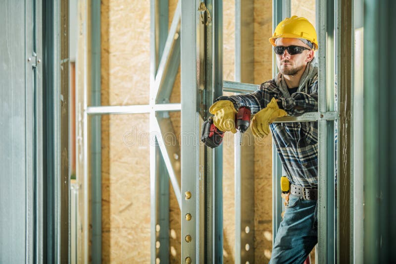 Metal Skeleton Frame Builder Portrait Stock Image - Image of hard ...