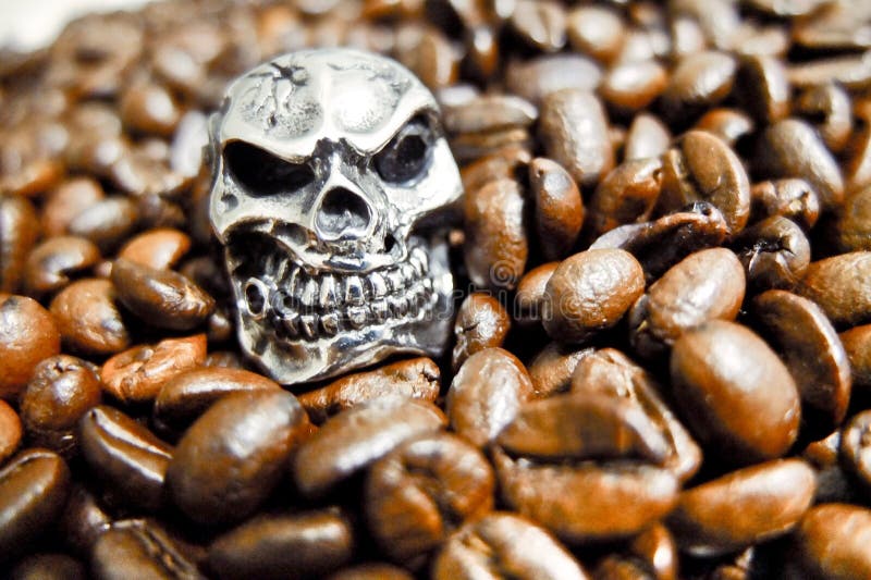 Skull in coffee cup stock image. Image of skull, espresso - 53611839