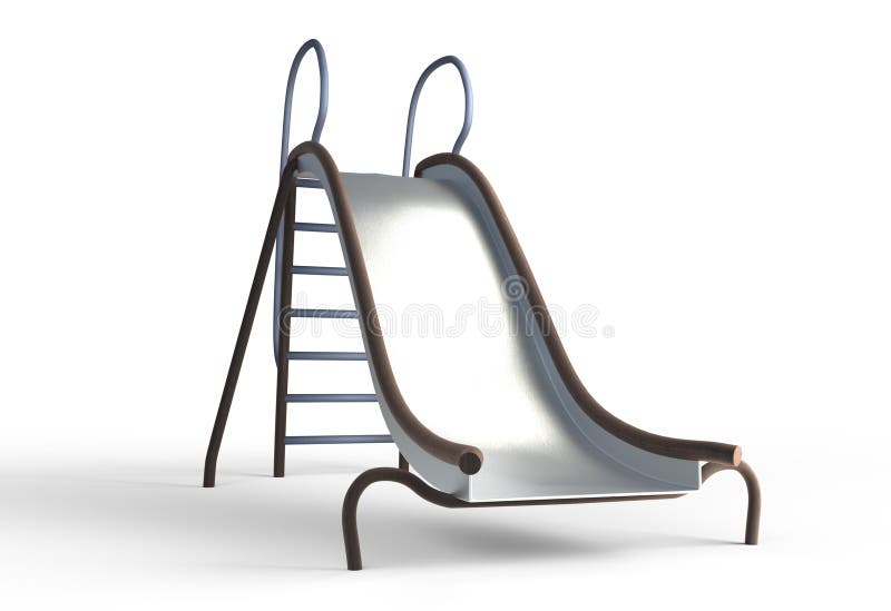 Metal Slide Playground for Children 3d Illustration Stock Illustration ...