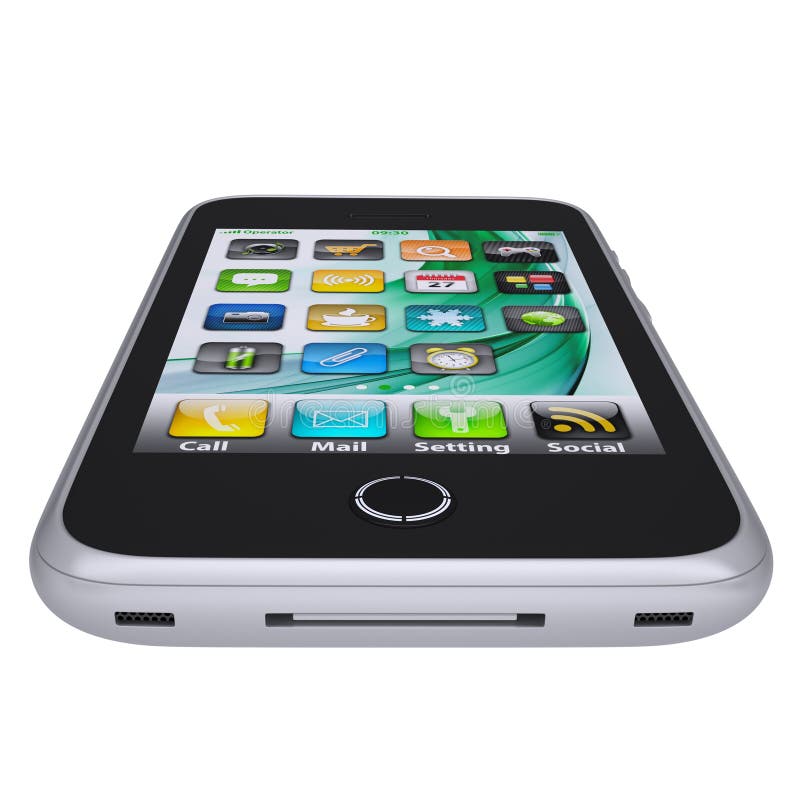 Metal Smartphone. the Phone Screen Desktop Image Stock Illustration ...