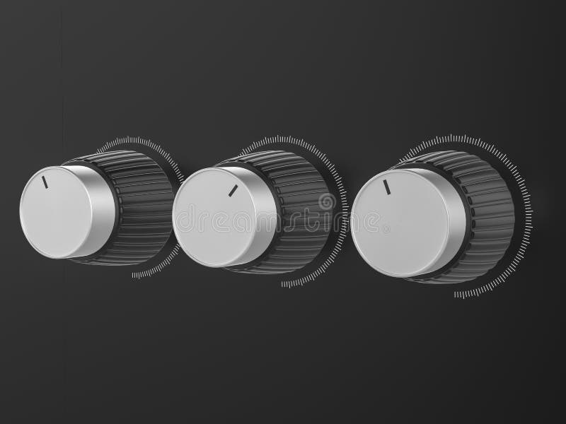 Control knobs stock illustration. Illustration of silver - 130879978