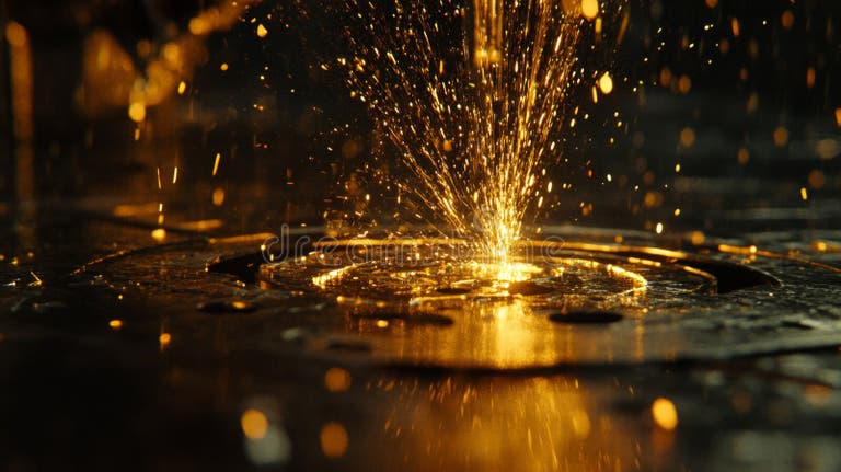 Metal Sparks Explode during Intense Welding Process Stock Illustration ...