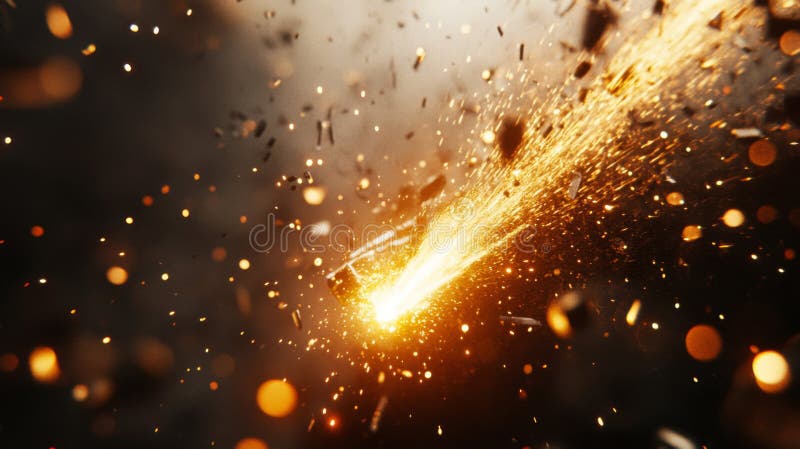 Metal Sparks Exploding during Intense Welding Process Stock ...