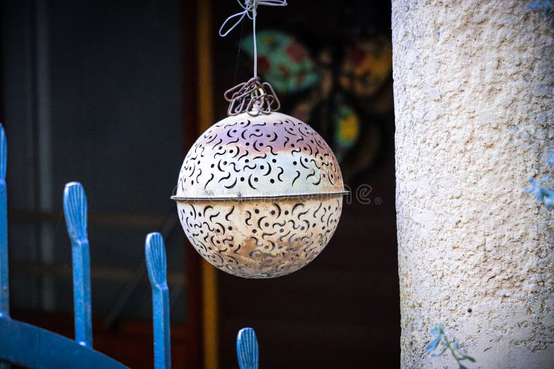 Metal Sphere Hanging on a Rope Stock Image - Image of metal, rope ...
