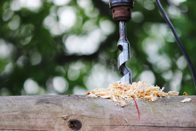 Metal Spiral Drill for Making Holes in Logs when Assembling a Wooden ...