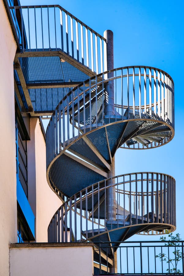 Spiral Staircase on a Modern Building Stock Photo - Image of railing ...