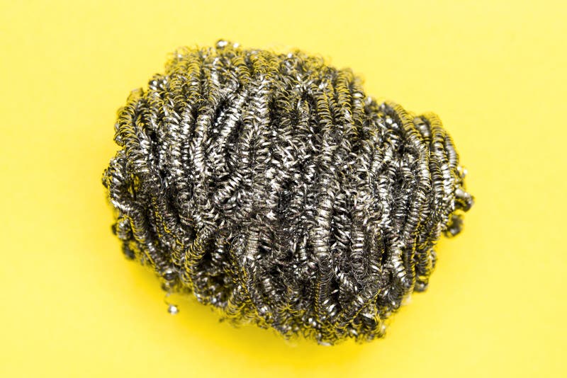 Steel Dish Washing Sponge Wire Stock Image - Image of iron, material ...