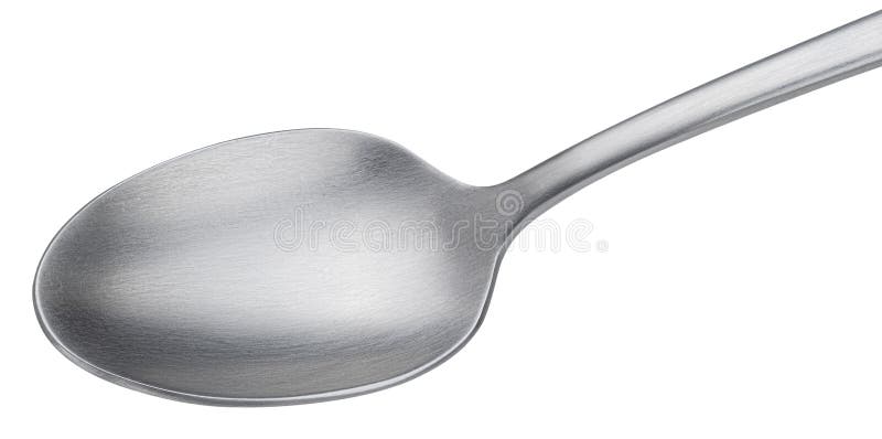 Metal Spoon Isolated on White Background, Top View Stock Photo - Image ...