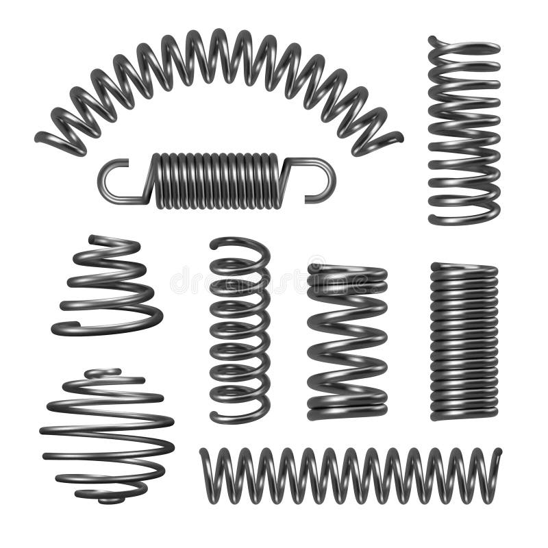 Metal Spring Black Set stock vector. Illustration of decorative - 288773479