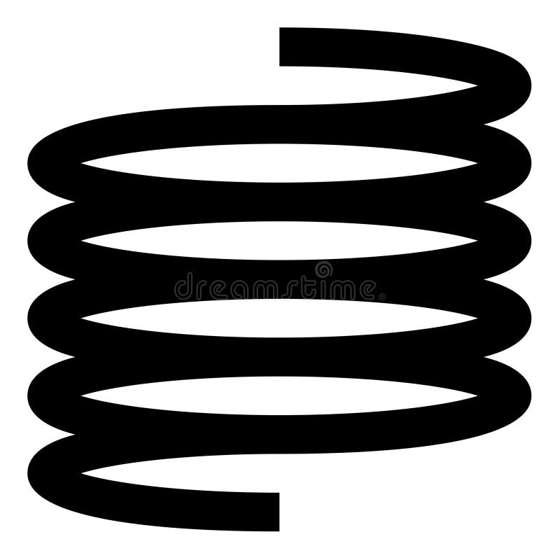 Metal Spring Flexible Icon Black Color Vector Illustration Image Flat ...