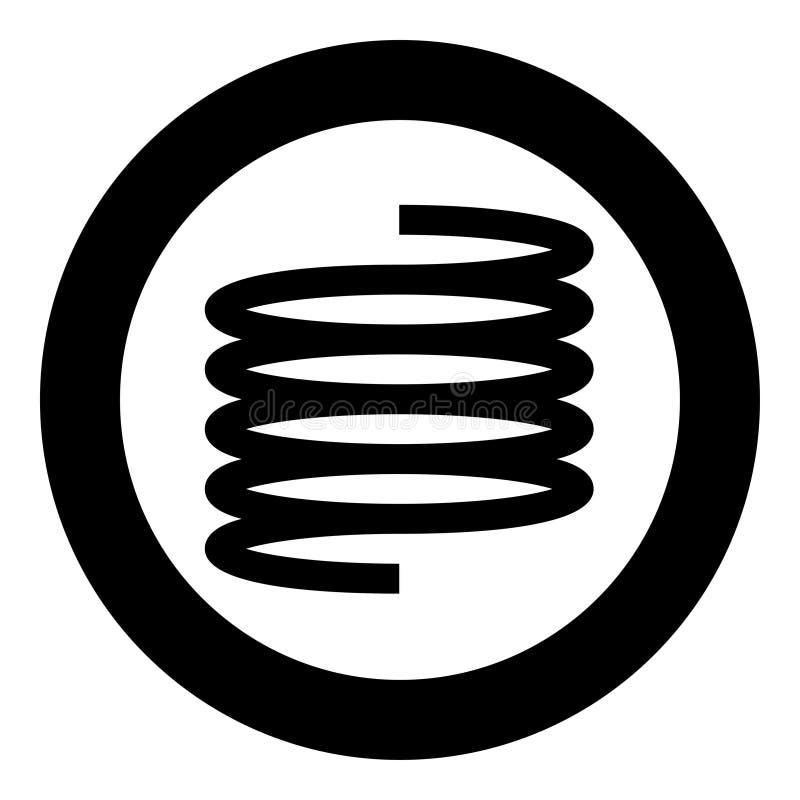 Metal Spring Flexible Icon in Circle Round Black Color Vector ...