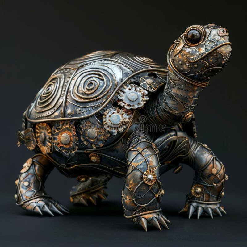 Metal Spring Handcraft Turtle with a Coiled Stock Illustration ...