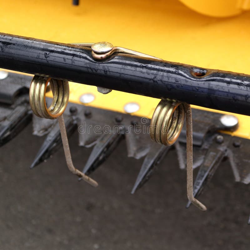 Metal Spring on the Header. Stock Photo - Image of plant, coupling ...