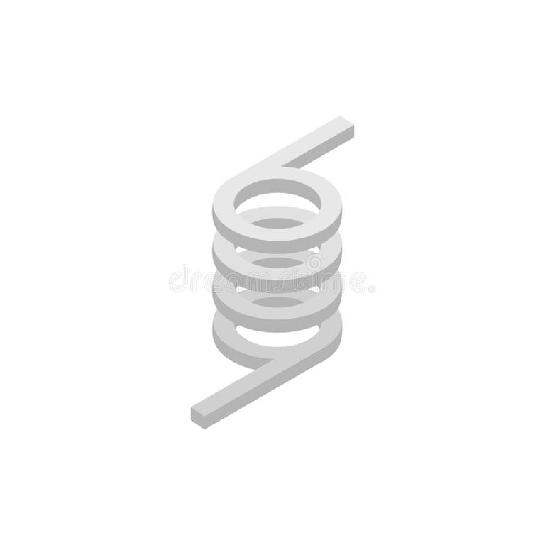 Metal Spring Icon, Isometric 3d Style Stock Illustration - Illustration ...